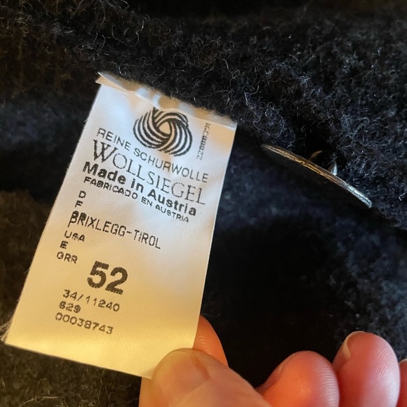 Giesswein | Jackets & Coats | Giesswein Austrian Pure Virgin Wool Jacket Coat Charcoal Gray Size ...